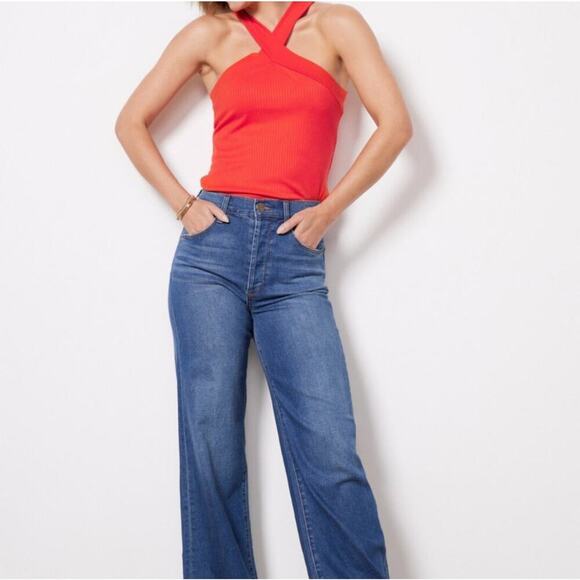 Evereve | Tops | Nwt Evereve Hayden Xs Criss Cross Ribbed Halter Top ...